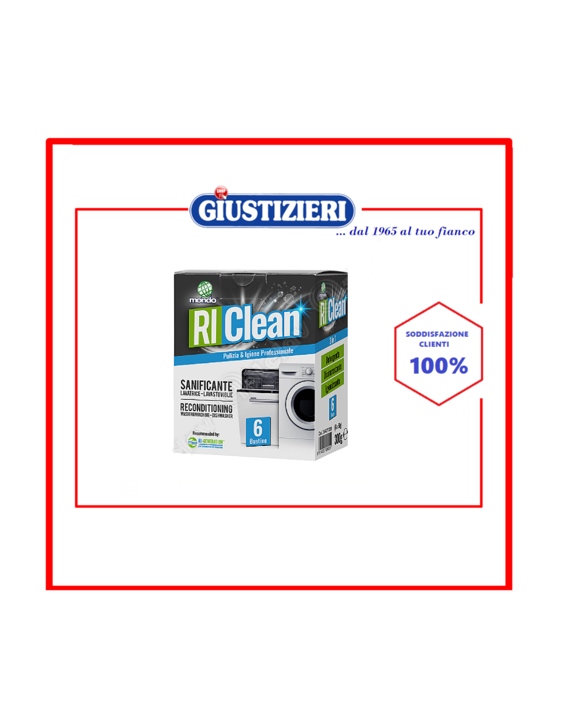 55401339 sanificante sgrassante pulitore lavatrice riclean 6 bustine