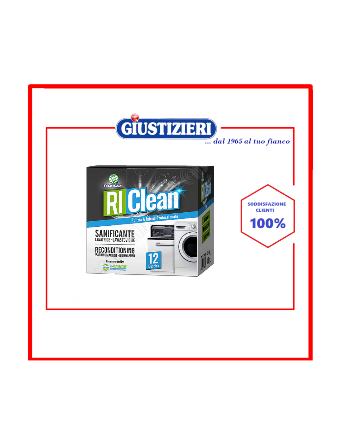 55401340 sanificante sgrassante pulitore lavatrice riclean 12 bustine